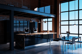 Cuisine de la semaine : loft moderne à Athènes au style sombre et ...